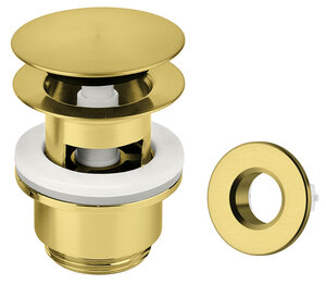 Bathroom Accessories Brushed Brass PVD Pop Up Waste with click-function [https://damixa.com]